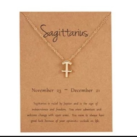 Jewelry | Sagittarius Zodiac Gold Tone Chain Link Necklace | Poshmark